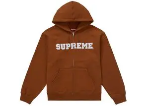 Supreme Collegiate Applique Zip Up Hooded Sweatshirt - Rust
