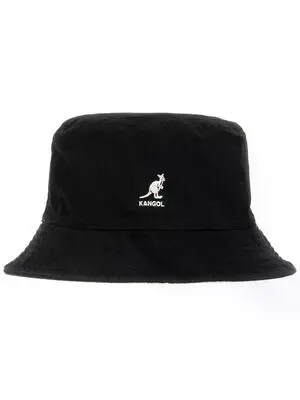 KANGOL Logo-embroidered Bucket Hat - Black