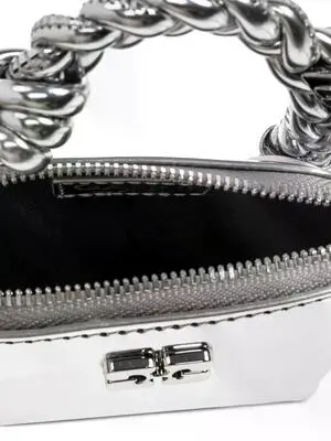 GANNI Metallic-effect Pouch With Braided Handle