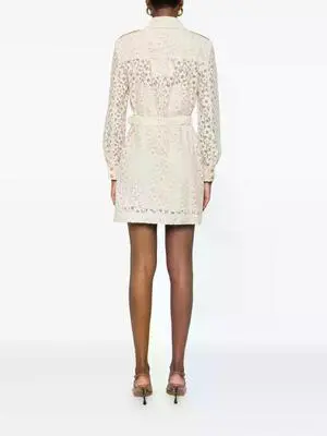Zimmermann Floral-lace Belted Mini Dress - Neutrals