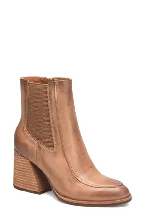 Kork-Ease® Almond Toe Bootie - Brown Leather