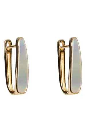 Argento Vivo Mother-of-pearl Oblong Hoop Earrings - Gold