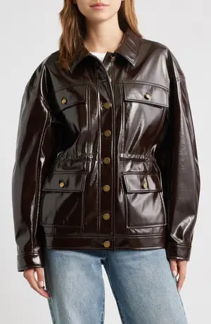 Rag & Bone Amy Faux Patent Leather Jacket