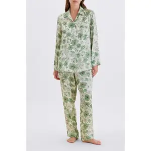 PAPINELLE Florence Cotton Sateen Pajamas - Tea Green