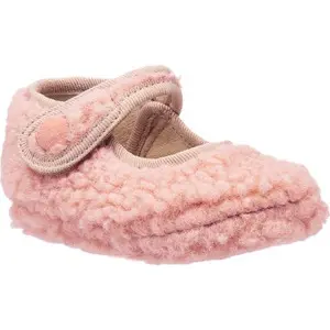ELEPHANTITO Faux Shearling Mary Jane Flats - Pink