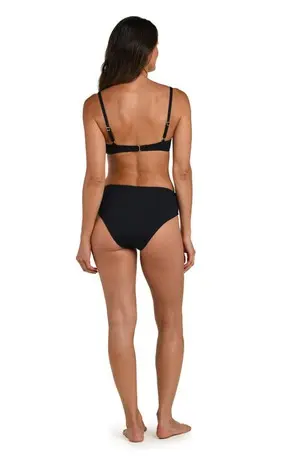 La Blanca Deep Plunge Bikini Top - Black