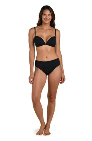 La Blanca Deep Plunge Bikini Top - Black