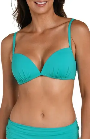 La Blanca Deep Plunge Bikini Top Calypso
