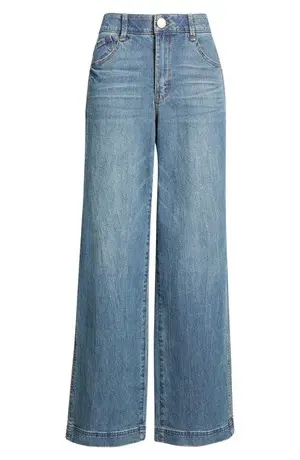 Wit & Wisdom Gracie 'ab'solution Skyrise Wide Leg Jeans - Mid Blue Artisanal