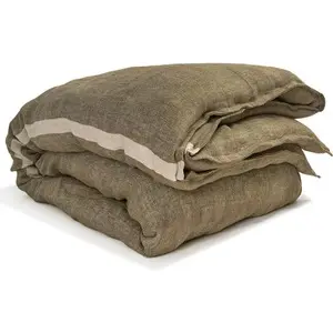 POM POM AT HOME Rory Linen Duvet Cover - Moss/flax