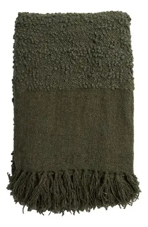 POM POM AT HOME Murphy Oversize Bouclé Throw Blanket - Moss