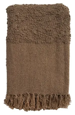 POM POM AT HOME Murphy Oversize Bouclé Throw Blanket - Walnut