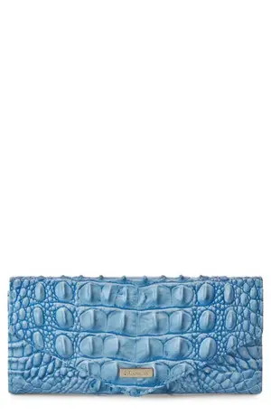 Brahmin Veronica Croc Embossed Leather Wallet - Aura Blue
