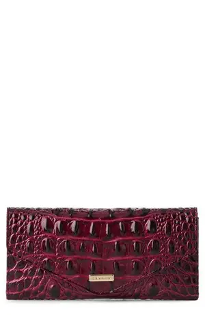 Brahmin Veronica Croc Embossed Leather Wallet - Cherry Lacquer