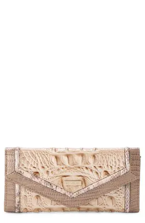 Brahmin Veronica Croc Embossed Leather Wallet Multi