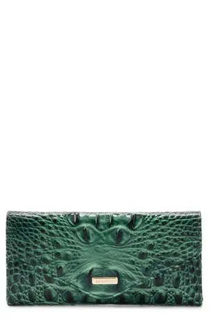 Brahmin Veronica Croc Embossed Leather Wallet - Pine
