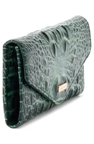 Brahmin Veronica Croc Embossed Leather Wallet - Pine