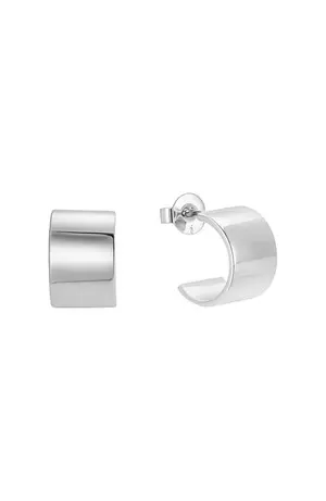 UNTAMED PETALS Alyssa Huggie Earrings - Silver