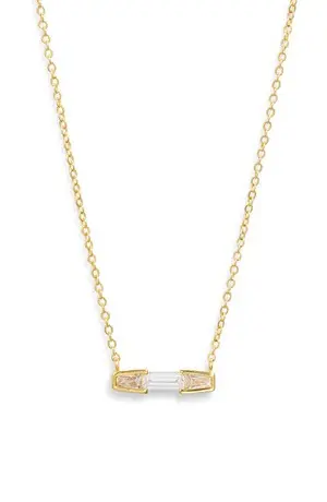 Nordstrom Pendant Chain Necklace - Clear- Gold