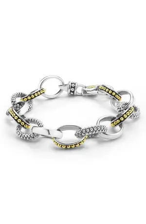 Lagos Signature Caviar Link Bracelet - Two Tone