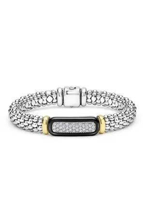 Lagos Two-tone Diamond Caviar Bracelet - Two Tone