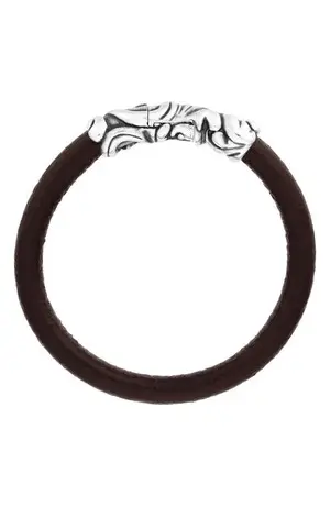 John Varvatos Gothic Leather Bracelet