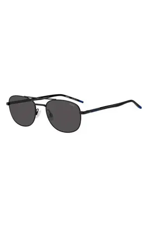 BOSS 56mm Aviator Sunglasses - Matte Black/grey