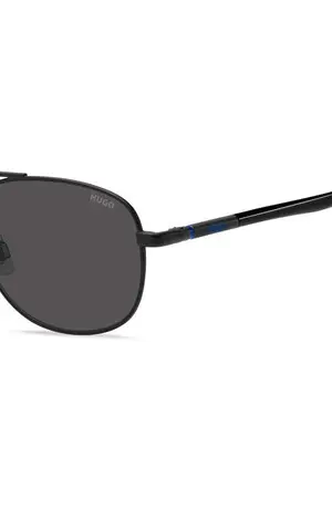BOSS 56mm Aviator Sunglasses - Matte Black/grey