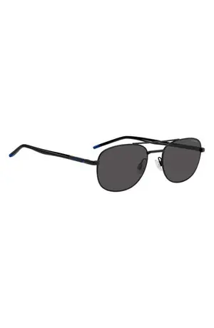 BOSS 56mm Aviator Sunglasses - Matte Black/grey