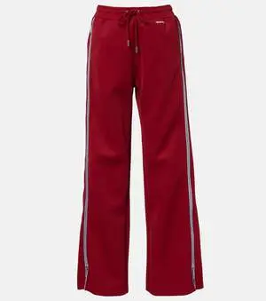 Rabanne Zip-up Jersey Track Pants - Red