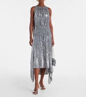 Rabanne Sequined Gathered Cocktail Dress
