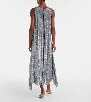 Rabanne Sequined Gathered Cocktail Dress
