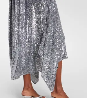 Rabanne Sequined Gathered Cocktail Dress