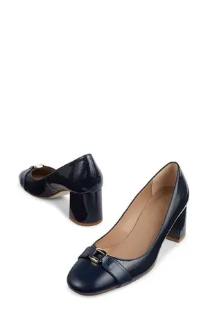LK BENNETT Kate Leather Pumps - Navy