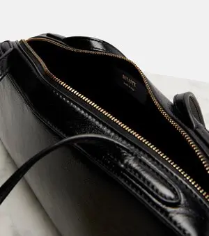 Khaite Simona Patent Leather Shoulder Bag - Black