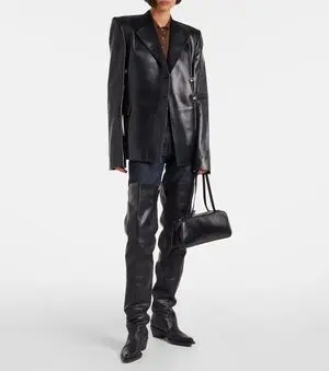 Khaite Simona Patent Leather Shoulder Bag - Black