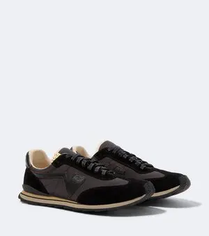 Visvim Fkt Runner Suede-trimmed Sneakers - Black