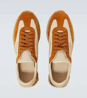 Visvim Fkt Runner Suede-trimmed Sneakers - Brown