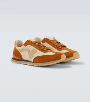 Visvim Fkt Runner Suede-trimmed Sneakers - Brown