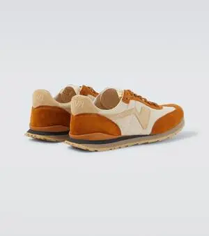 Visvim Fkt Runner Suede-trimmed Sneakers - Brown