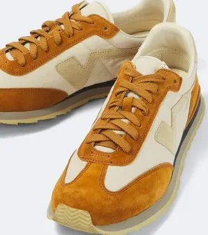 Visvim Fkt Runner Suede-trimmed Sneakers - Brown