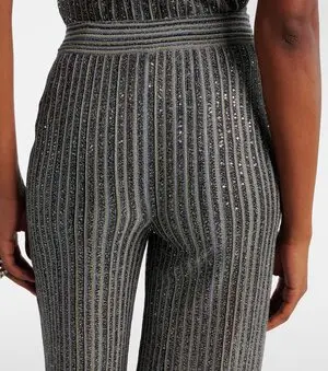 Missoni Sequined Lurex Palazzo Pants In Silver And Grey Tones - Metallic