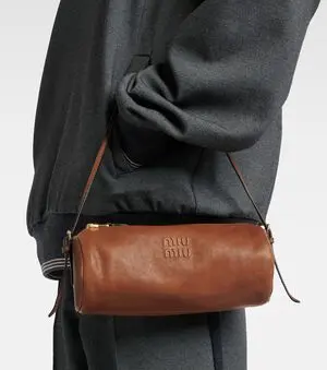 Miu Miu Logo Leather Shoulder Bag