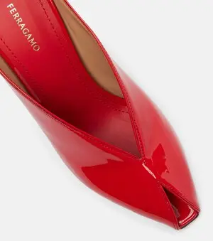 FERRAGAMO Alicia Leather Mules - Red