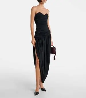 Magda Butrym Ruched Asymmetric Draped Midi Dress