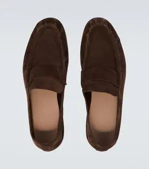 THE ROW Suede Penny Loafers - Brown