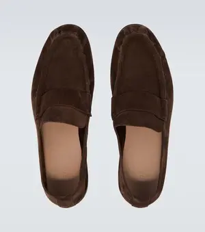THE ROW Suede Penny Loafers - Brown