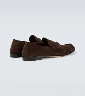 THE ROW Suede Penny Loafers - Brown