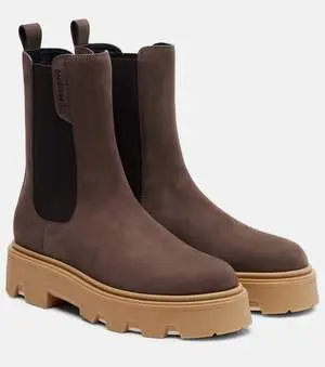 Moncler Aurea Leather Chelsea Boots