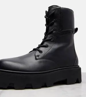 Moncler Aurea Leather Combat Boots